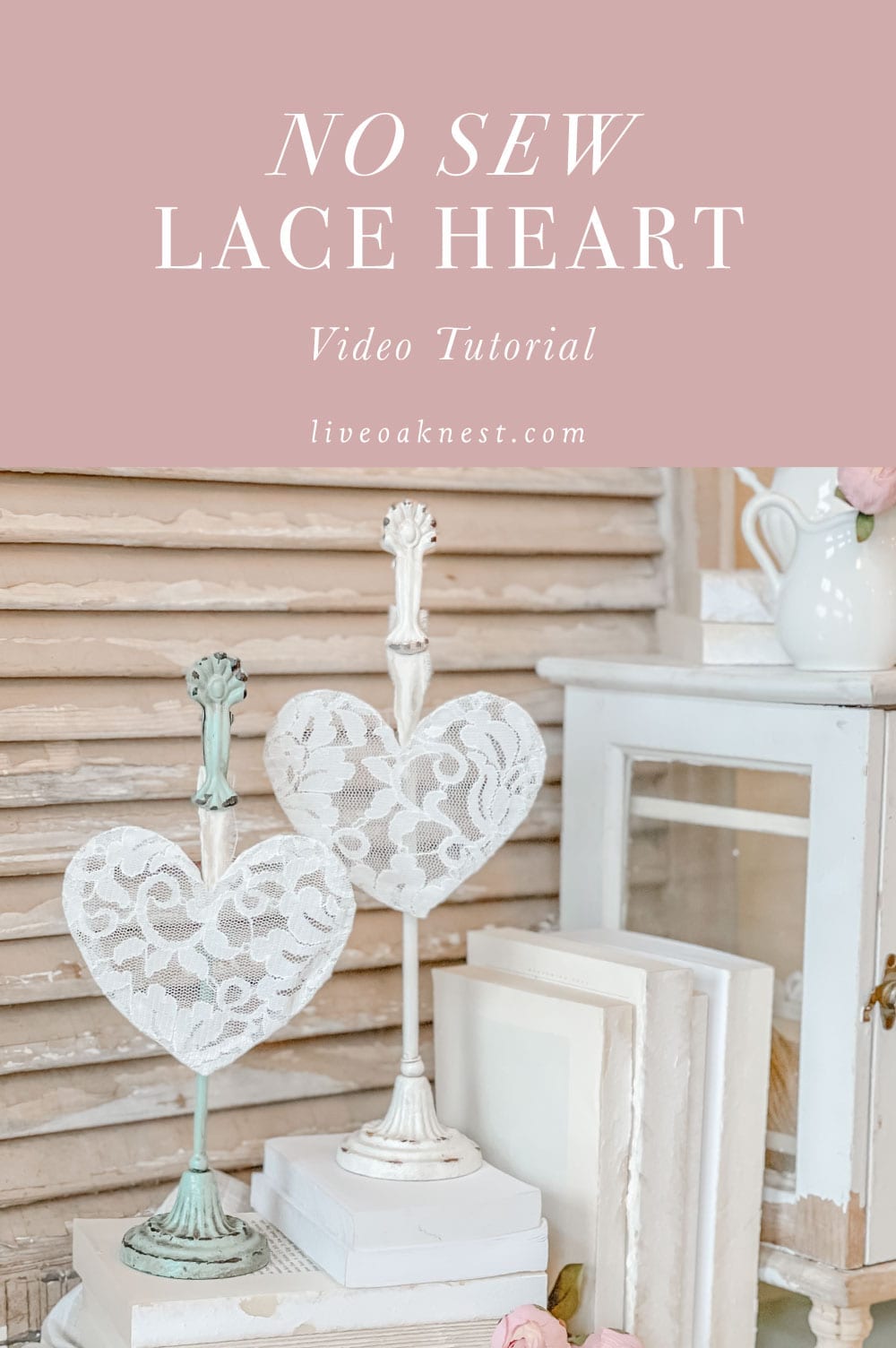 DIY Shabby Chic Lace Heart - Live Oak Nest