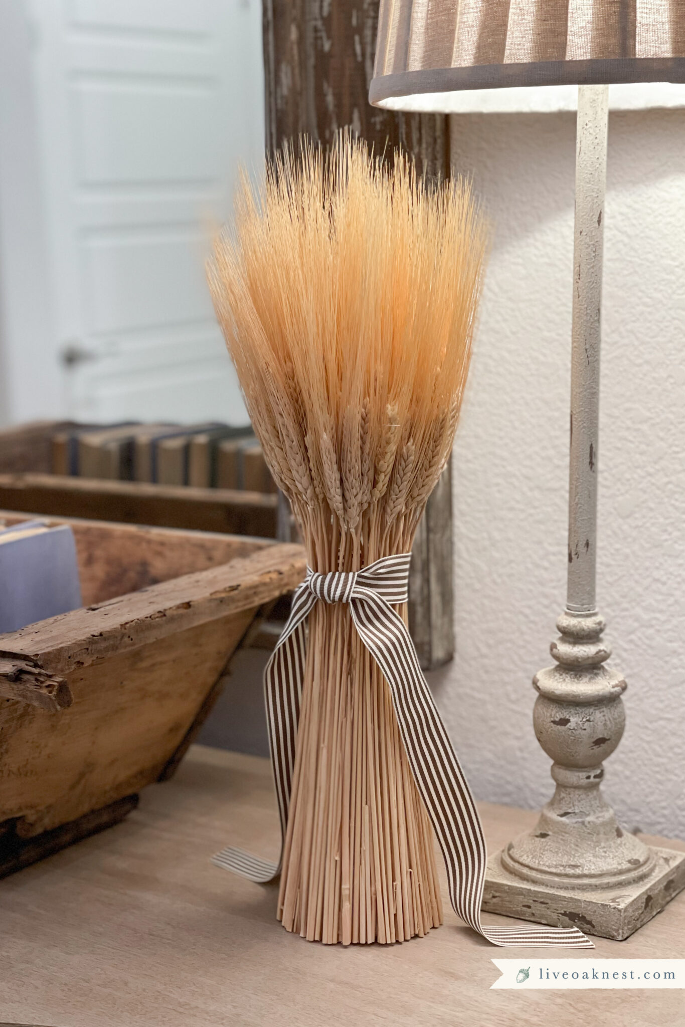 DIY Wheat Bundle Decor - Live Oak Nest