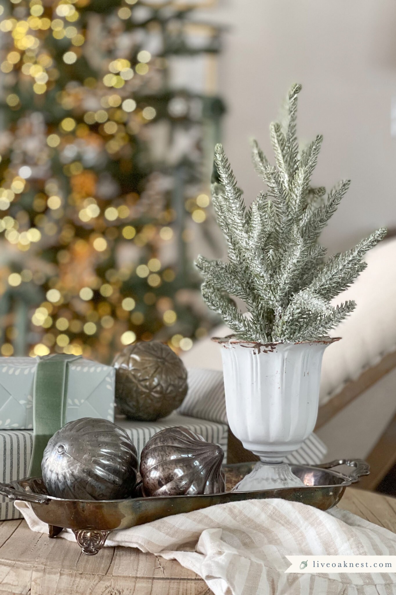 DIY French Christmas Tree - Live Oak Nest French Country Cottage Home
